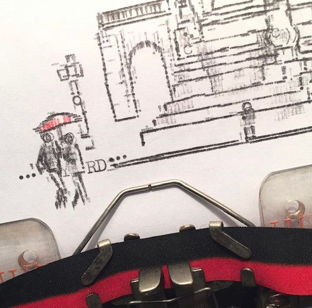 typewriter drawing hard