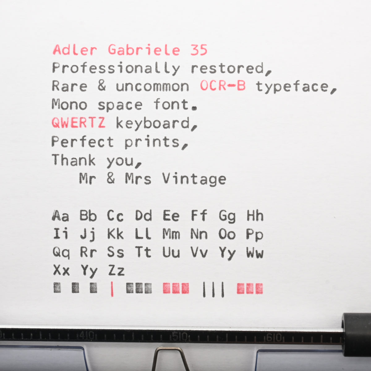 Adler Gabriele 35 Typewriter - Extremely rare san serif OCR-B typeface ...
