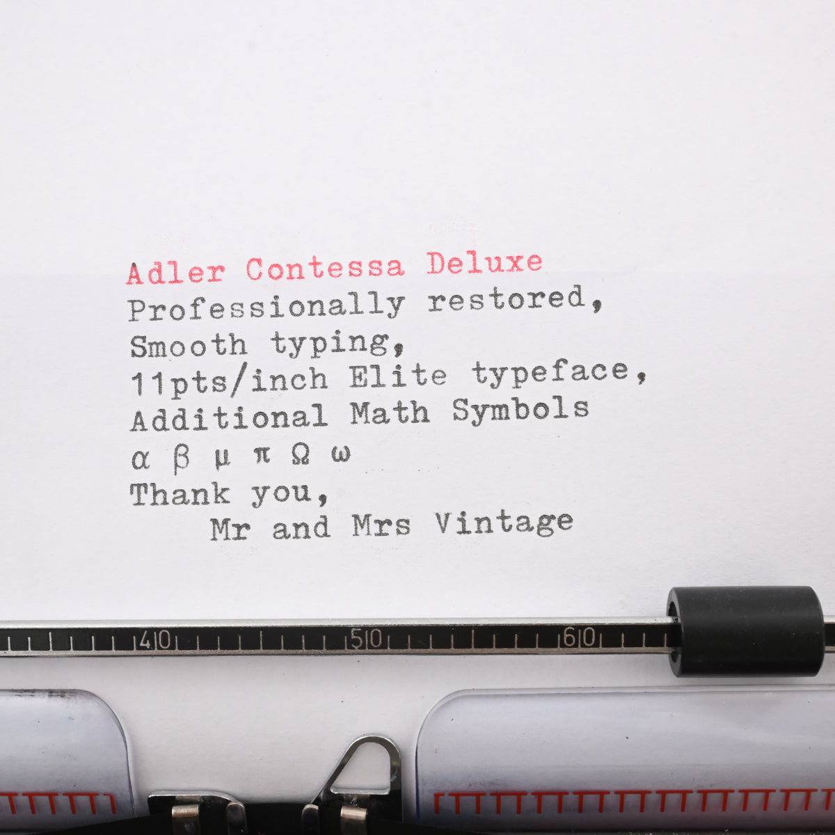 Adler Contessa Deluxe Typewriter with Math Greek symbols – Mr & Mrs ...