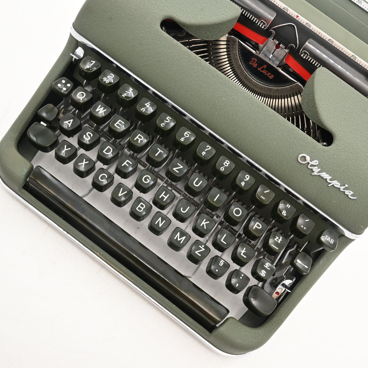 PICA" Olympia SM3 Typewriter - New platen| Matte green & rare math ...