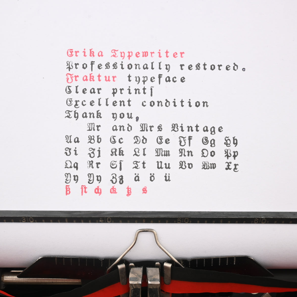 ERIKA Model 5 Typewriter - Rare "Fraktur" Typeface – Mr & Mrs Vintage ...