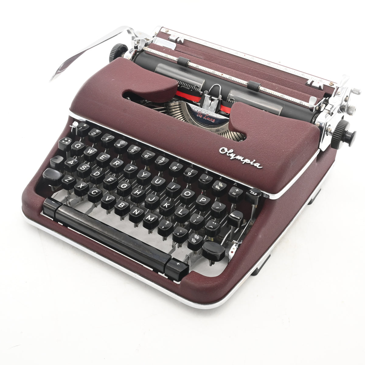 Olympia SM4 Typewriter - New platen| Matte burgundy | UK & WORLDWIDE ...