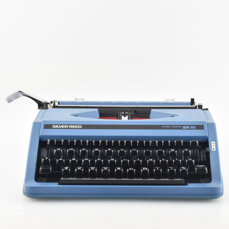 Silver Reed SR10 Typewriter - Light Portable - Special Blue Colour – Mr ...
