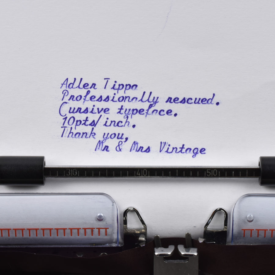 "Cursive" Adler Tippa Typewriter – Mr & Mrs Vintage Typewriters ltd